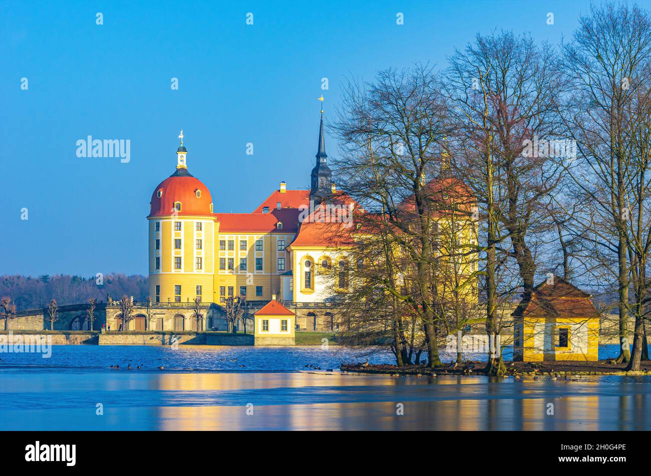 Moritzburg near Dresden, Saxony, Germany: Wintry Moritzburg Palace ...