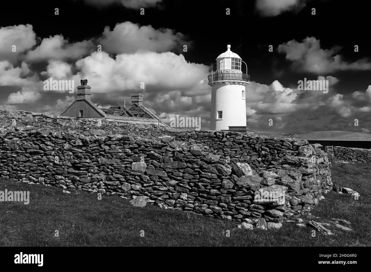 Broadhaven Lighthouse, Mullet Peninsula, County Mayo, Ireland Stock ...