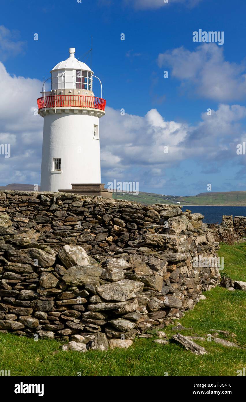 Broadhaven Lighthouse, Mullet Peninsula, County Mayo, Ireland Stock ...