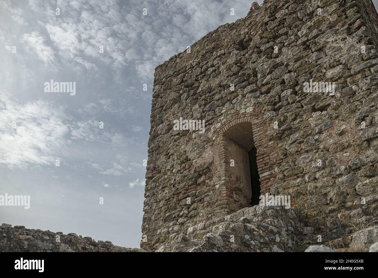 Beautiful view of an abandoned half-ruined castle Stock Photo - Alamy