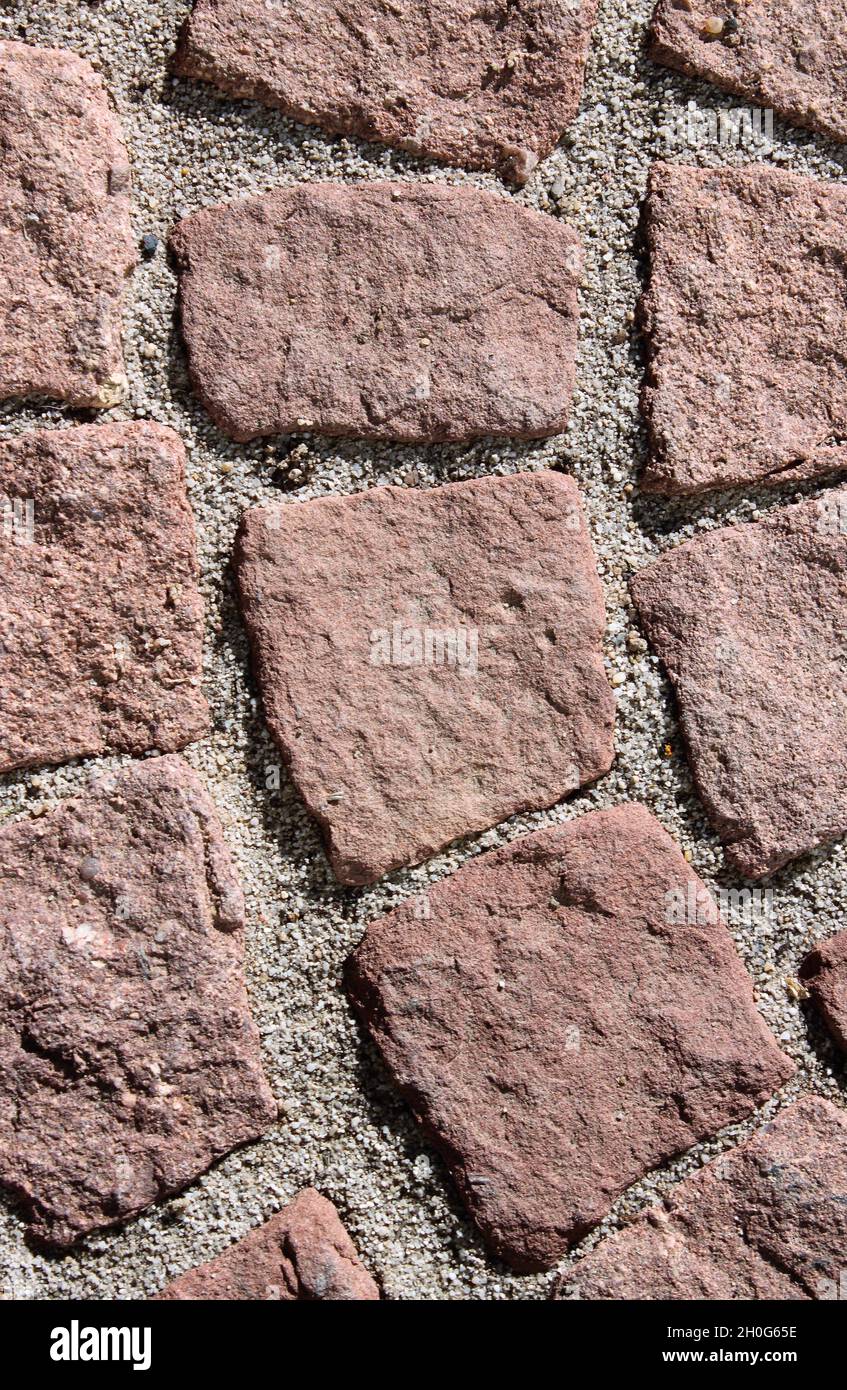 picture of a red cobblestone sidewalk Stock Photo - Alamy