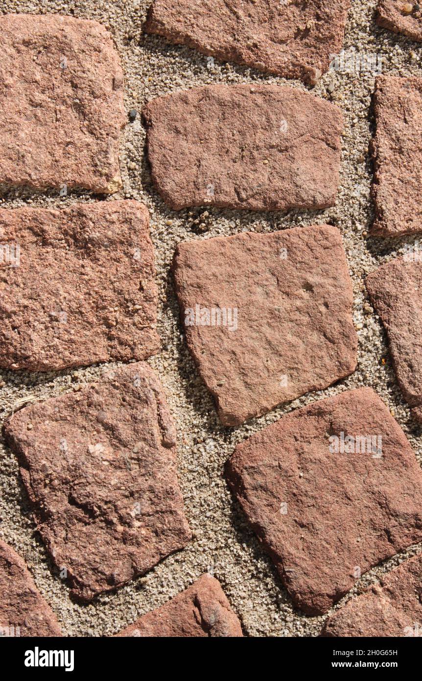 picture of a red cobblestone sidewalk Stock Photo - Alamy