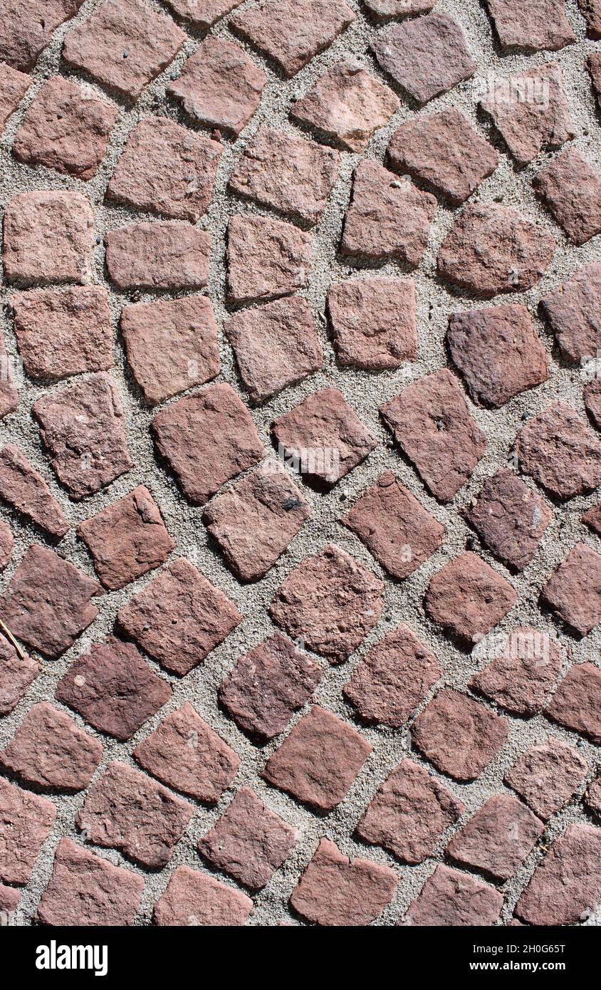 picture of a red cobblestone sidewalk Stock Photo - Alamy