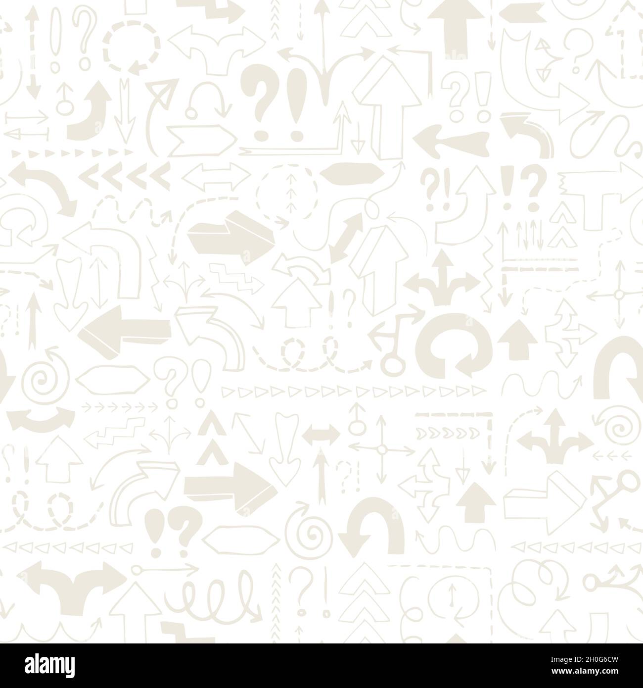Arrow seamless pattern, neutral tileable background with hand drawn ...
