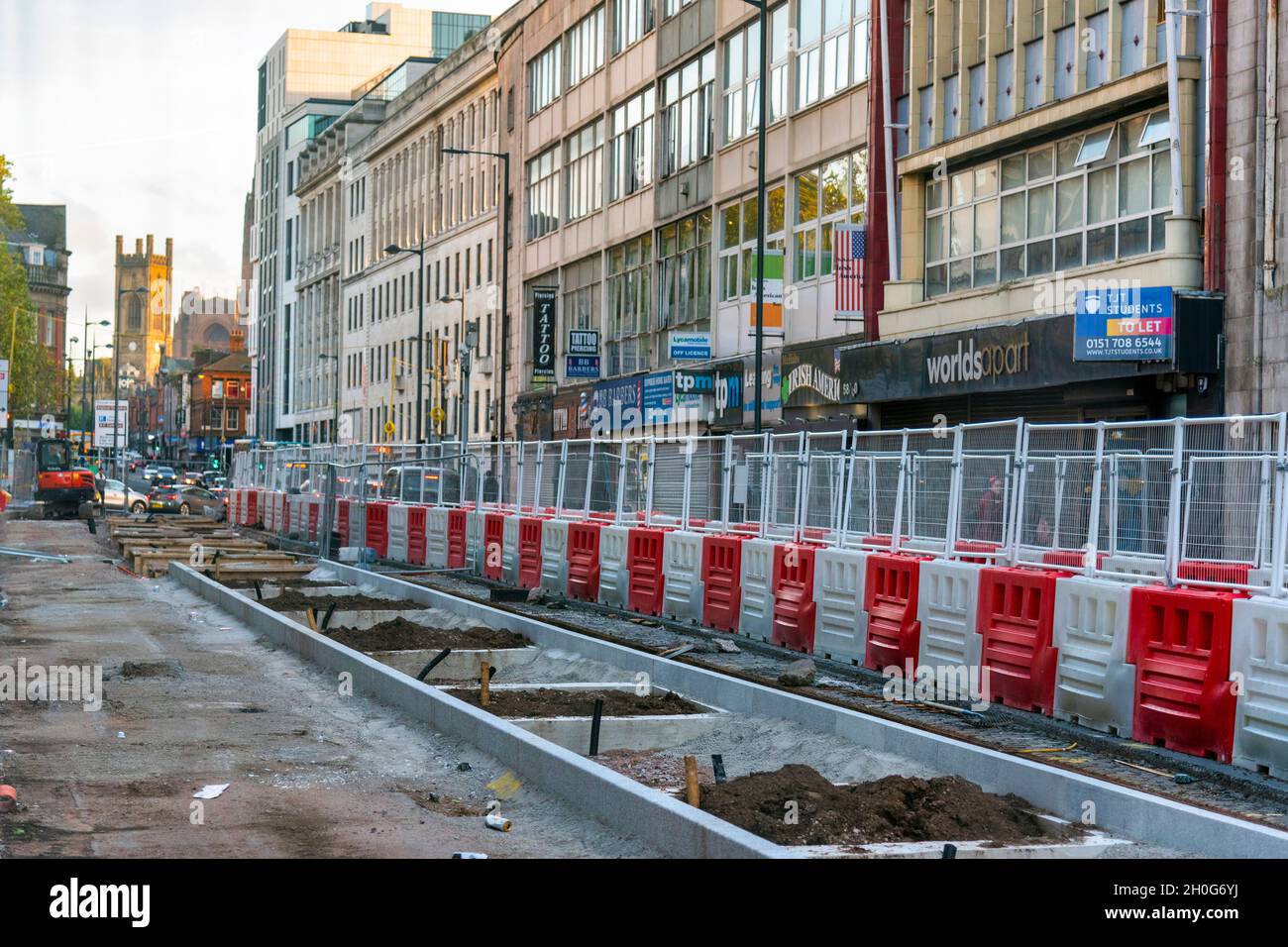 Liverpool, UK. 11th Oct, 2021. A view of abandoned street works as ...