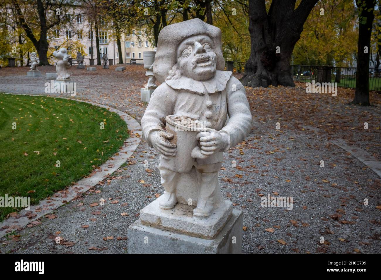 Dwarf Garden (Zwergerlgarten) - Dwarf with pot representing month of ...