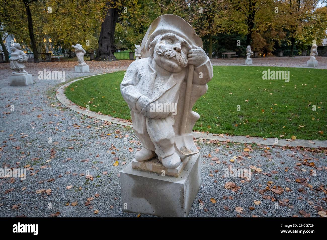 Dwarf Garden (Zwergerlgarten) - Dwarf with shovel representing month of ...