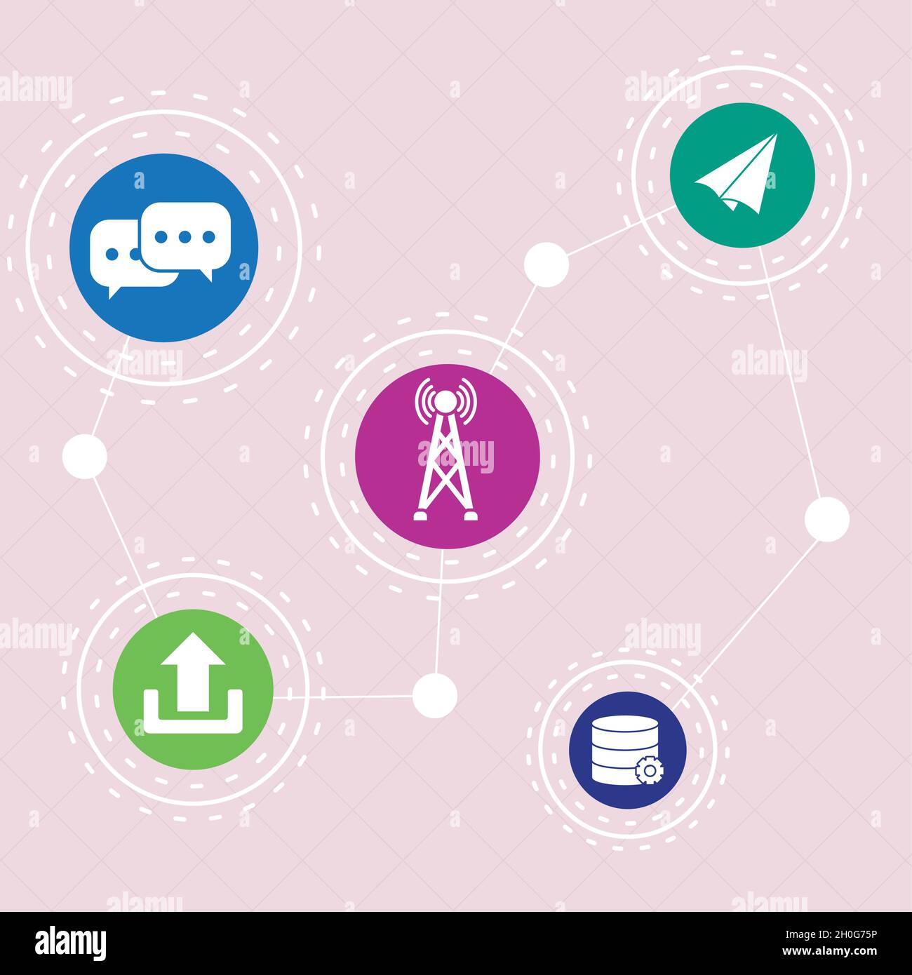 communication icons on pink background Stock Vector Image & Art - Alamy