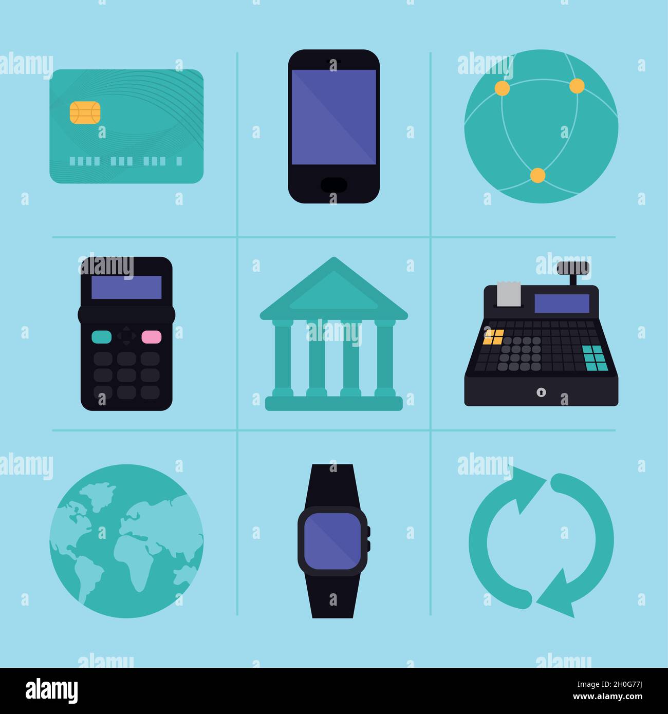 mobile payments and devices icon set Stock Vector Image & Art - Alamy