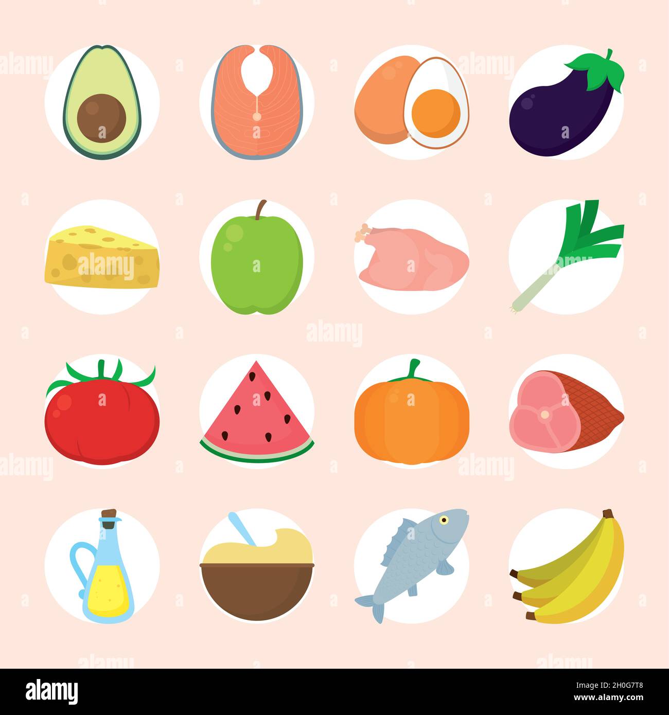 food and vegetables icon set Stock Vector Image & Art - Alamy