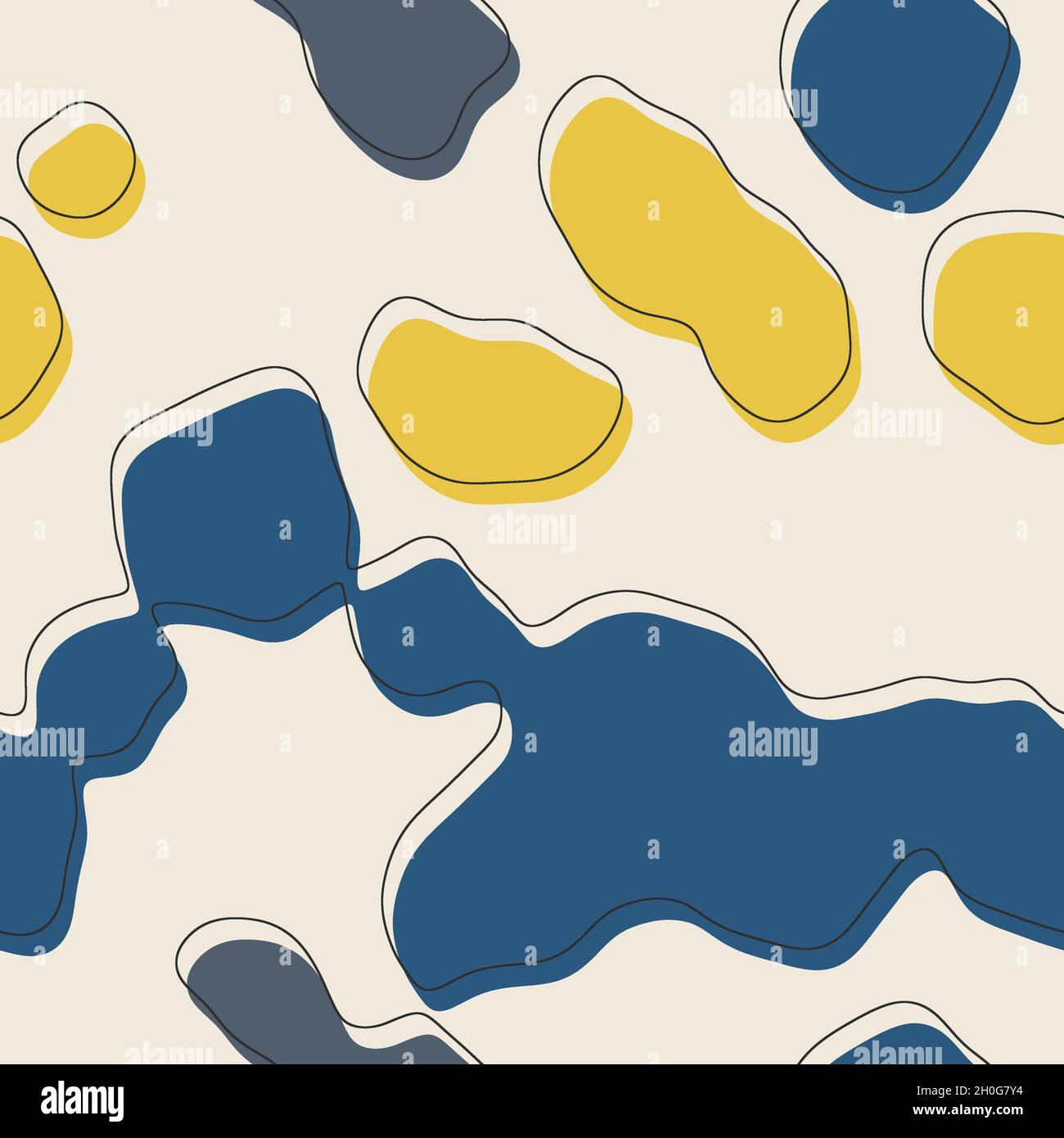 Seamless abstract organic blog shapes in various colors with offset ...