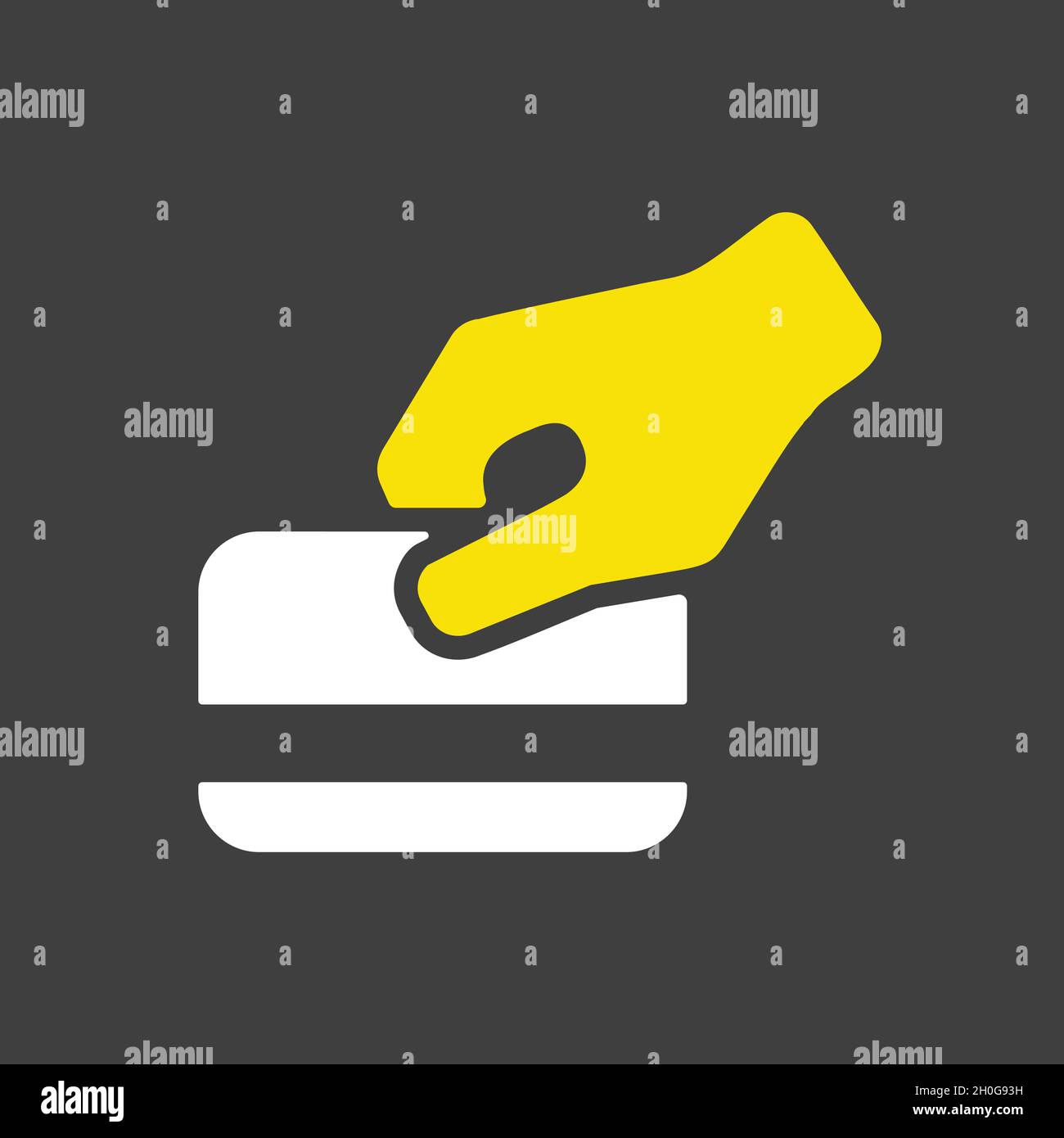 Hand swipe credit card during purchase outline glyph icon. Business ...