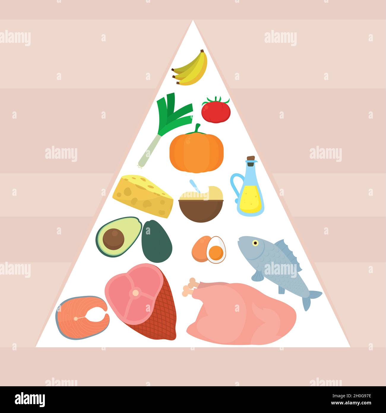 food pyramid icon on pink background Stock Vector Image & Art - Alamy