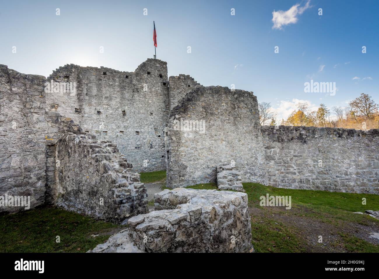Upper Castle Ruins (Obere Burg) - Schellenberg, Liechtenstein Stock ...