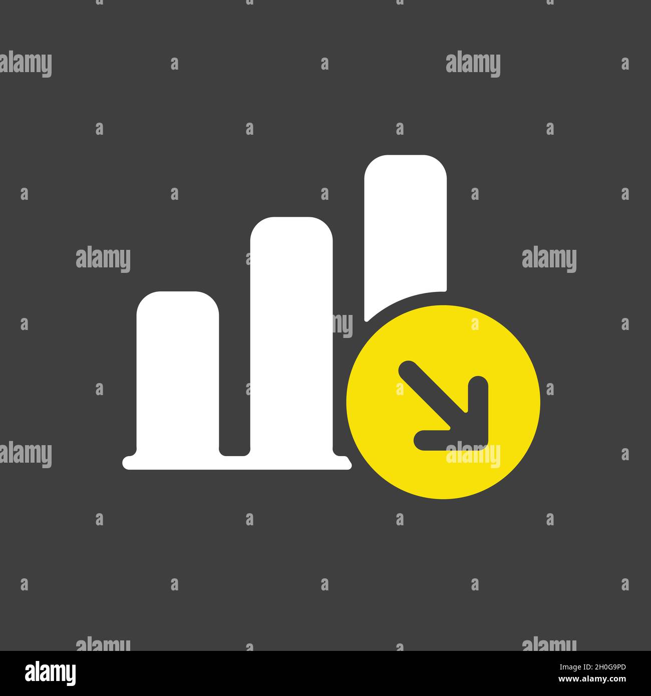 Decrease outline glyph icon. Office sign. Graph symbol for your web site design, logo, app, UI ...