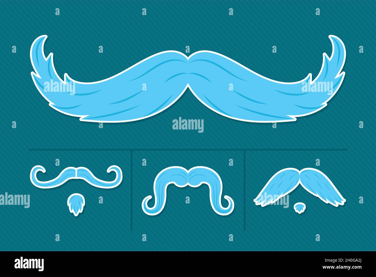 blue moustache styles icon set Stock Vector Image & Art - Alamy
