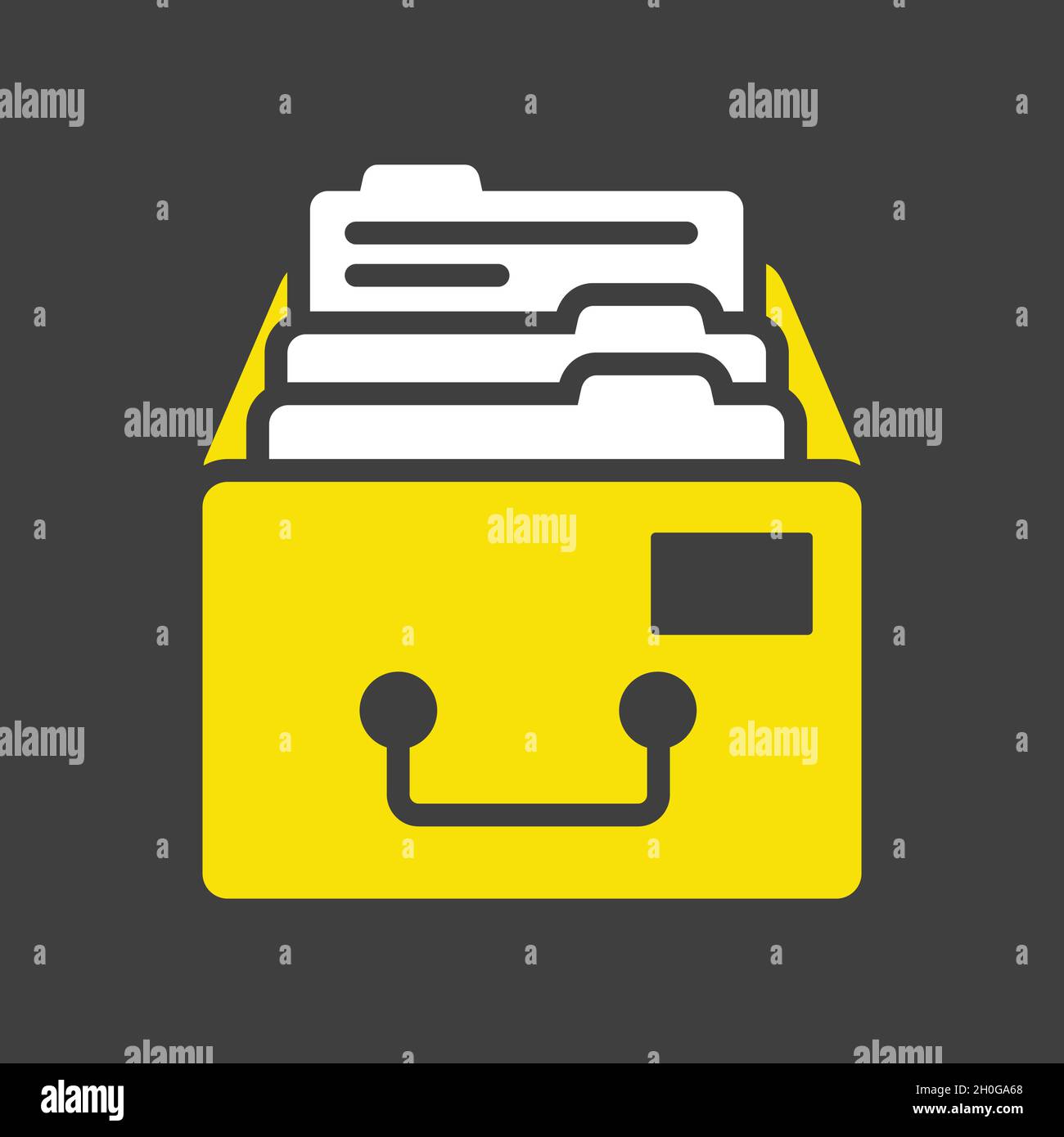 Filing Cabinet outline glyph icon. Workspace sign. Graph symbol for ...