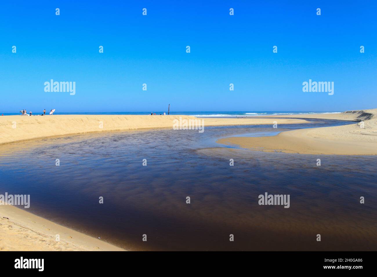 Current of Huchet winds in the middle of the sand at the Moliets-et-Maa ...