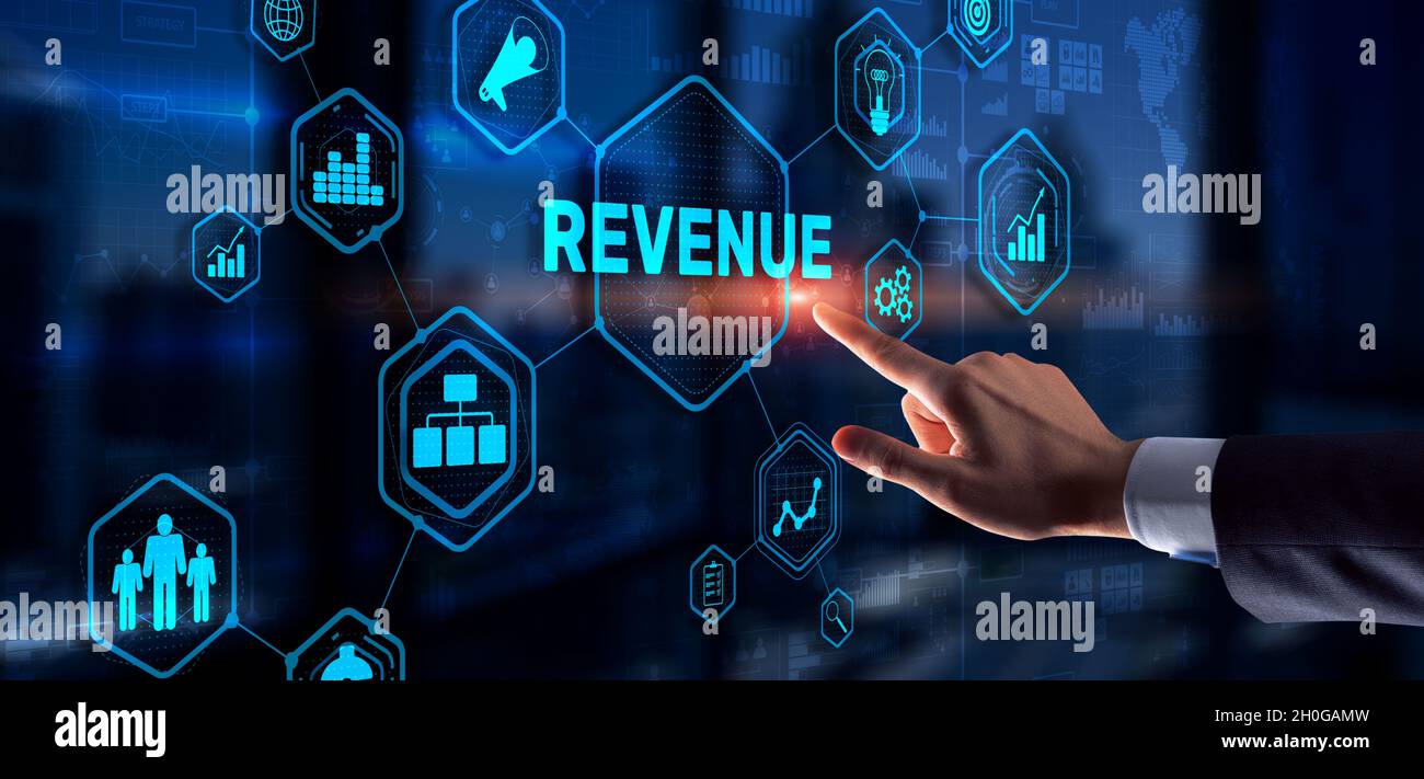 Revenue. Raising income concept. The businessman plans to increase his ...