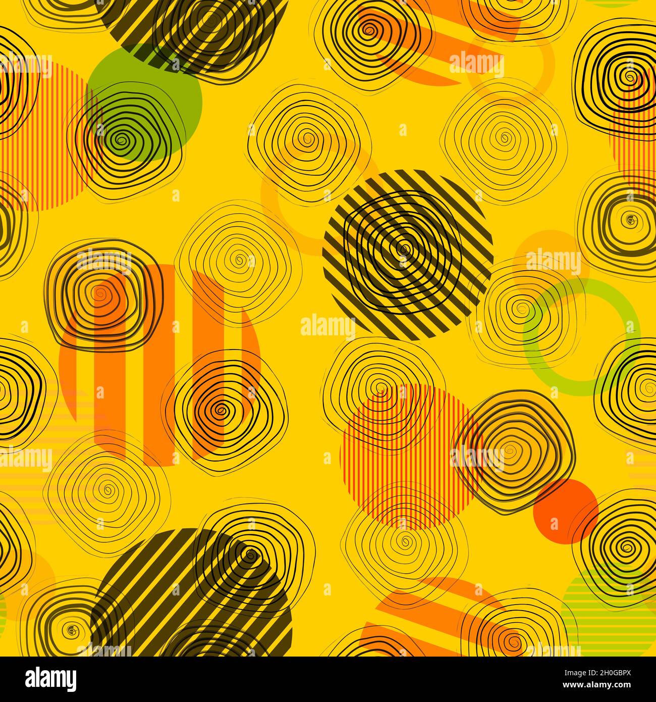 Geometric seamless pattern with circles and rings. Retro 80s background ...