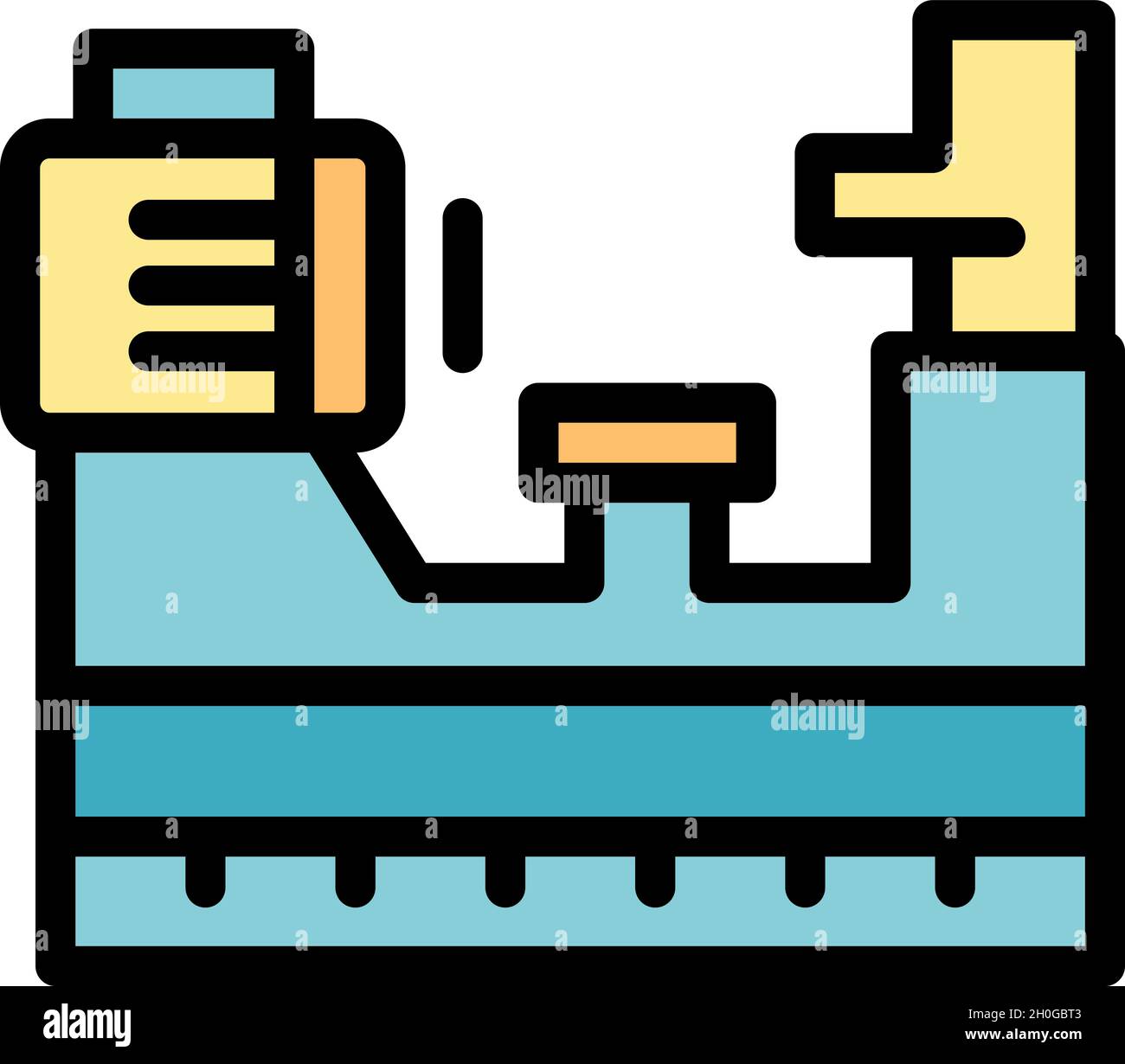 Workshop lathe icon. Outline workshop lathe vector icon color flat isolated Stock Vector Image ...