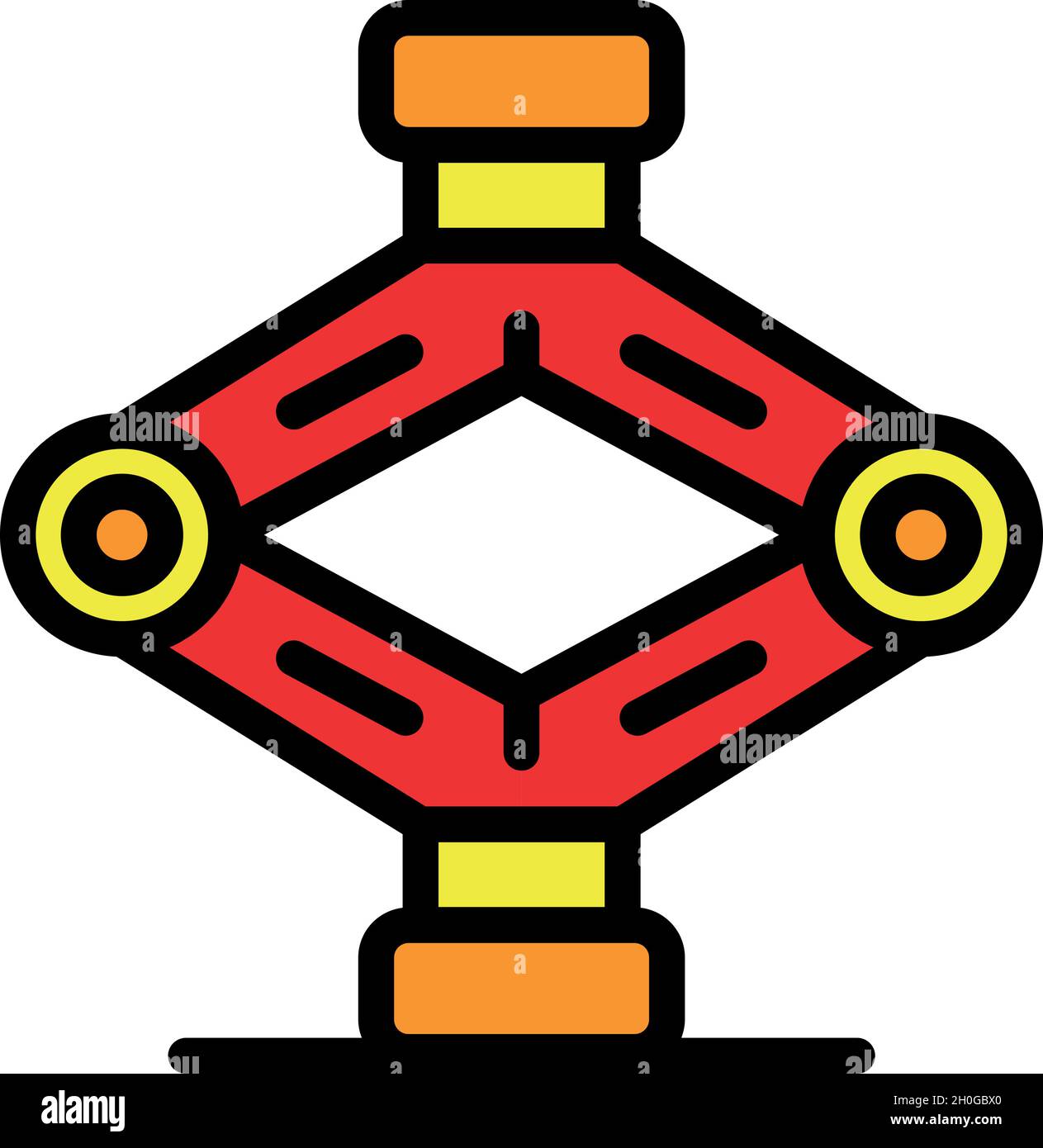 Jack-screw icon. Outline jack-screw vector icon color flat isolated ...