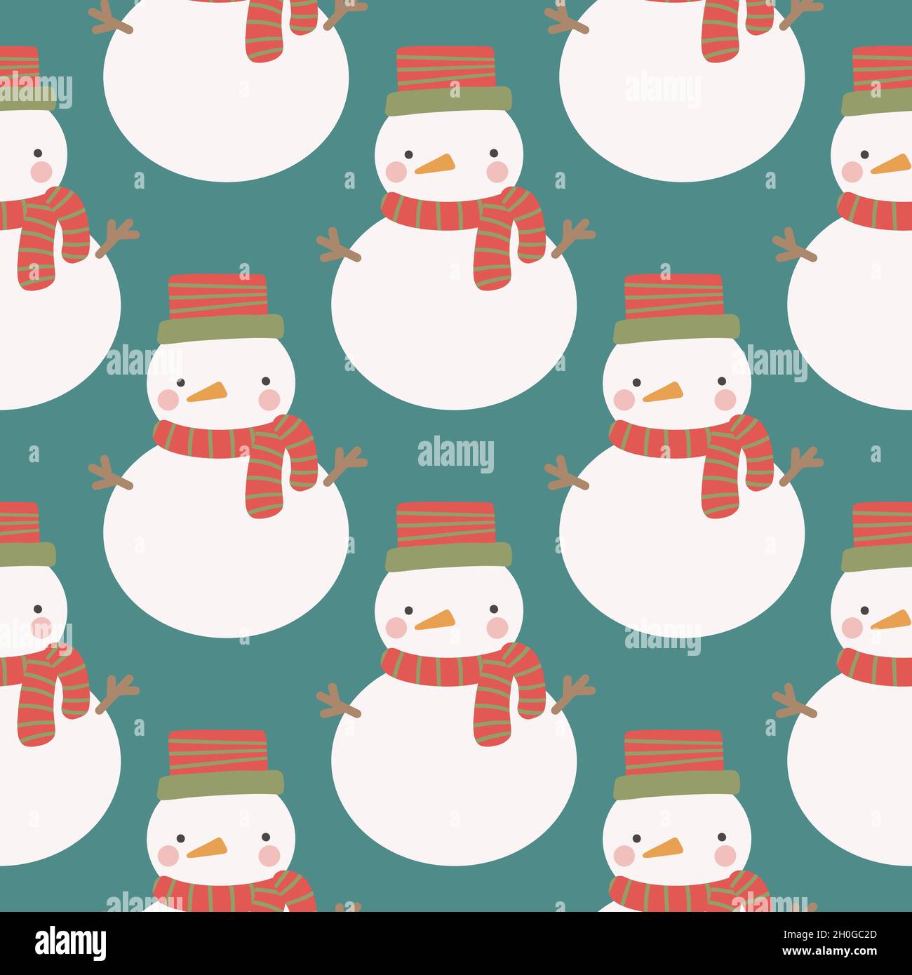 Christmas and New Year symbols snowman. Vector seamless pattern ...