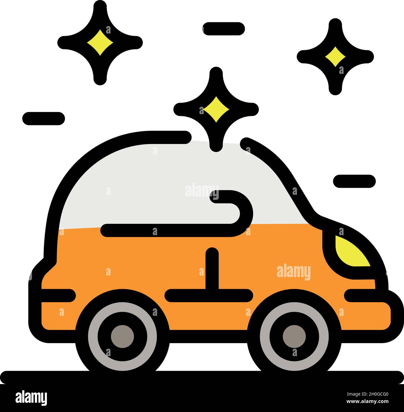 Clean car after washing icon. Outline clean car after washing vector ...