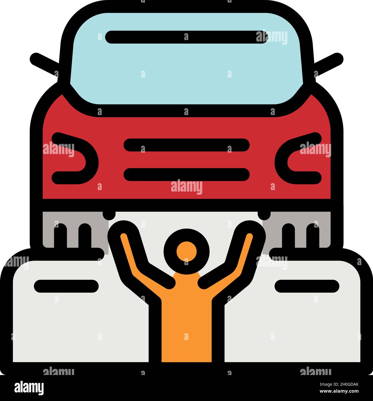 Man under car repair icon. Outline man under car repair vector icon ...