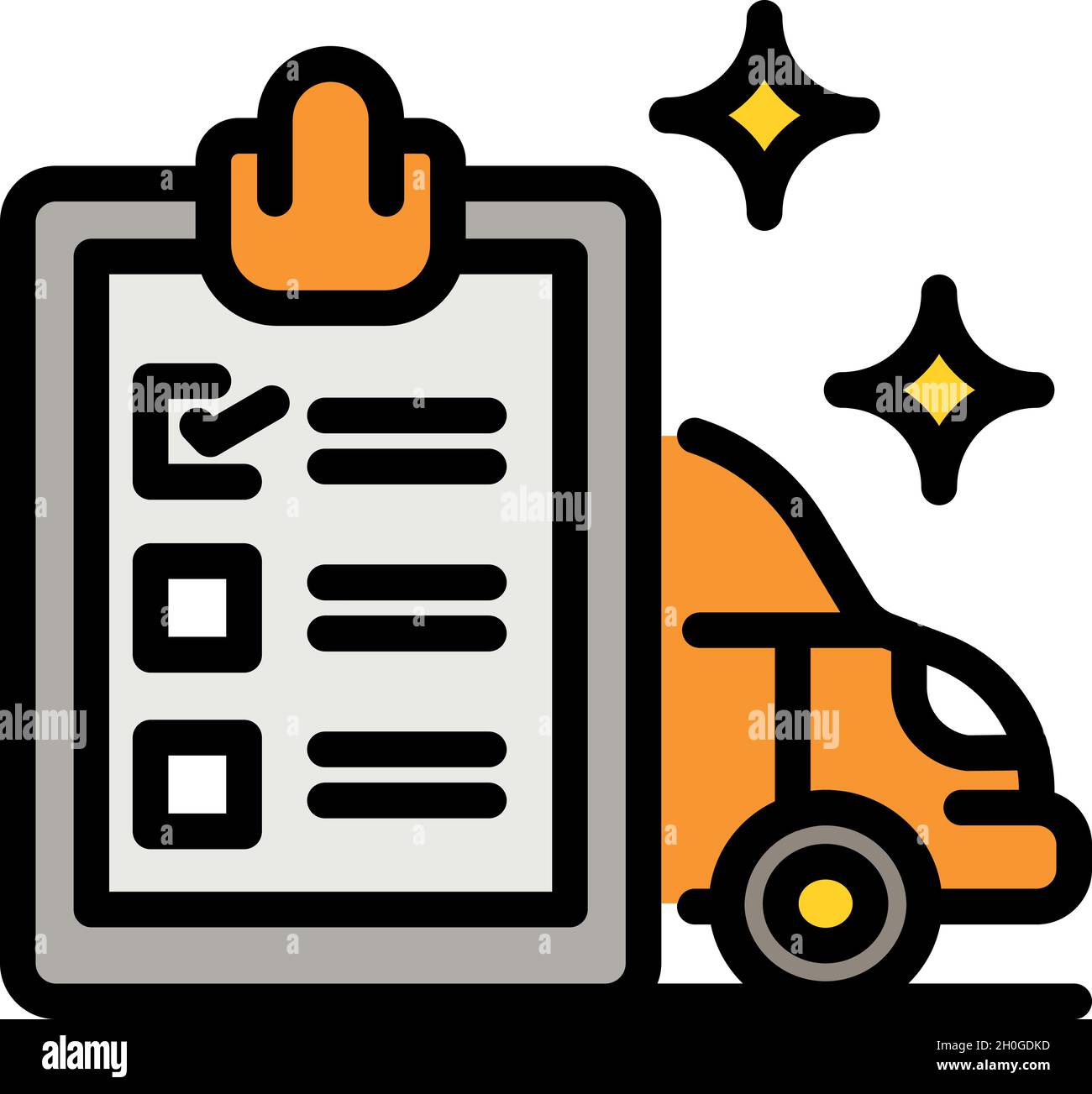 Car repair checklist icon. Outline car repair checklist vector icon ...