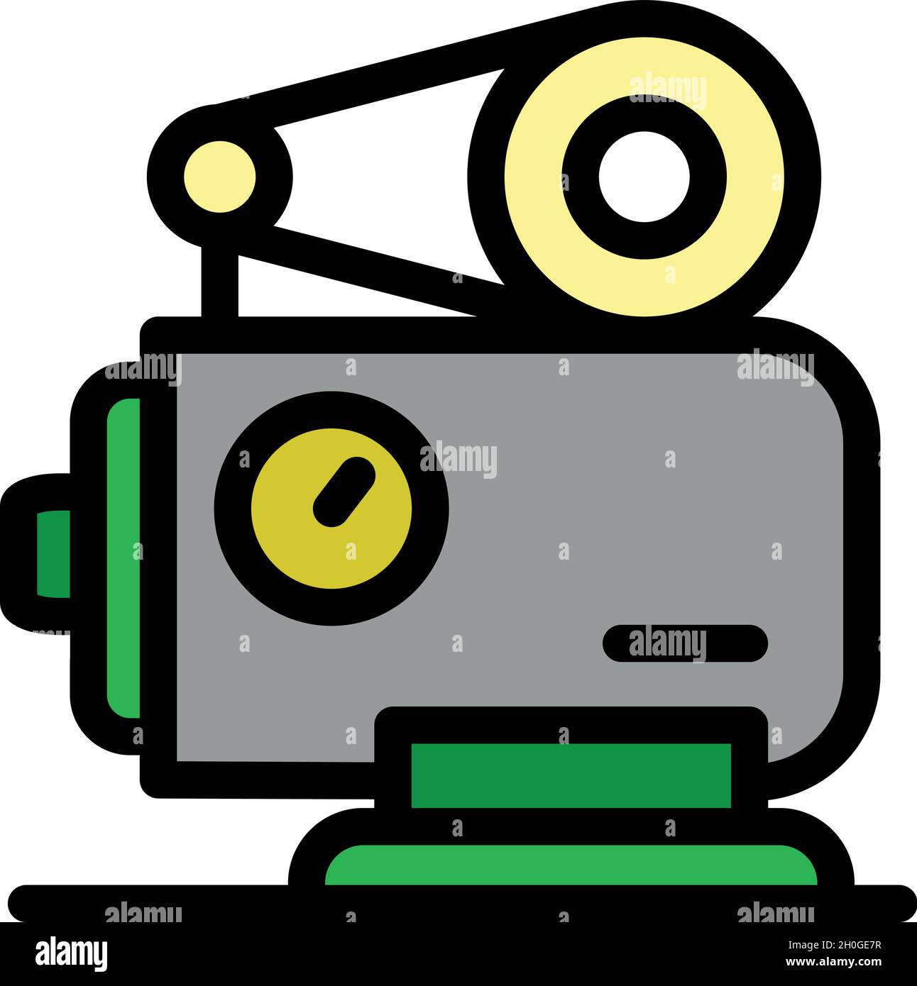 Air compressor icon. Outline air compressor vector icon color flat ...