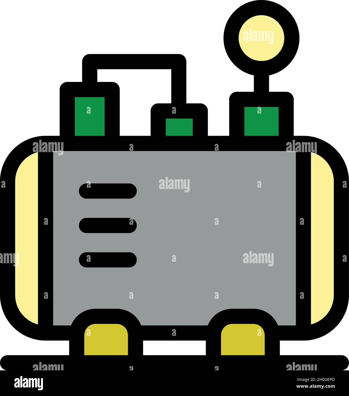 Pneumatic air compressor icon. Outline pneumatic air compressor vector ...