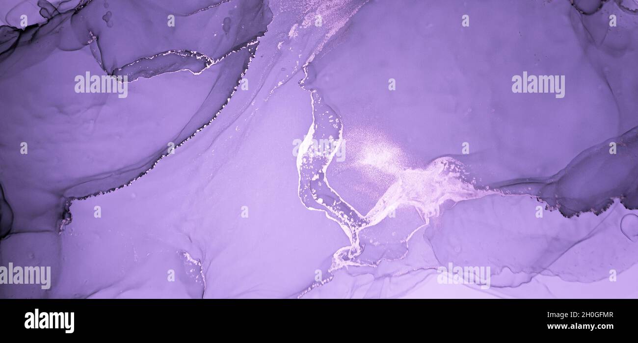 Purple Liquid Paint Waves. Luxury Metallic Stock Photo - Alamy