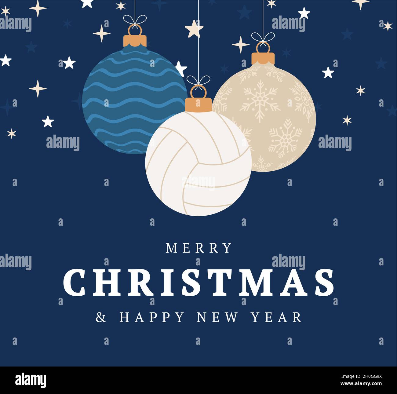 volleyball christmas greeting card. Merry Christmas and Happy New Year ...