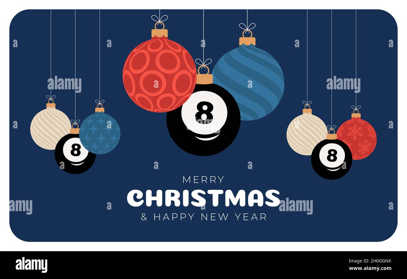 billiard christmas greeting card. Merry Christmas and Happy New Year ...