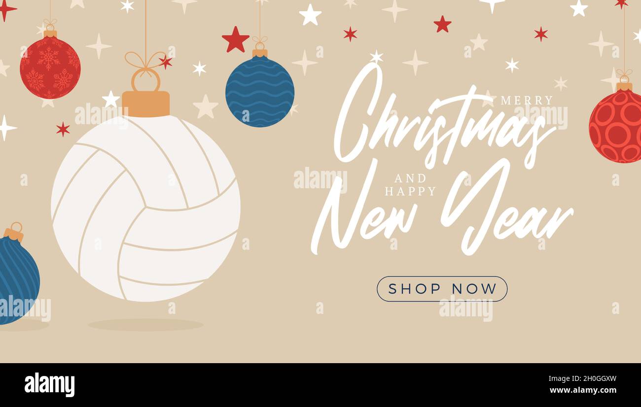 volleyball christmas greeting card. Merry Christmas and Happy New Year ...