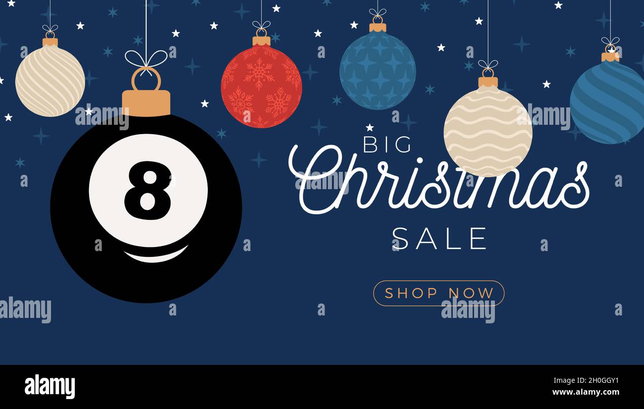 billiard christmas greeting card. Merry Christmas and Happy New Year ...