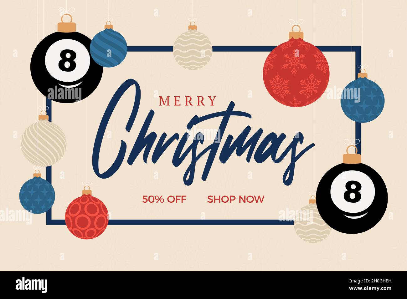 billiard christmas greeting card. Merry Christmas and Happy New Year ...