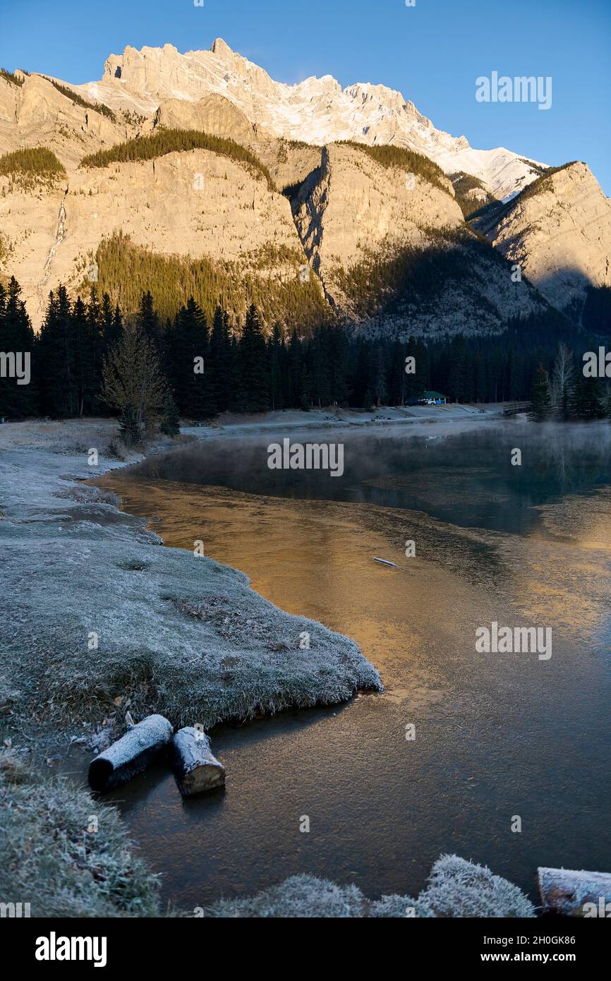 Cascade Mountain from Cascade Ponds, Banff National Park, Alberta ...