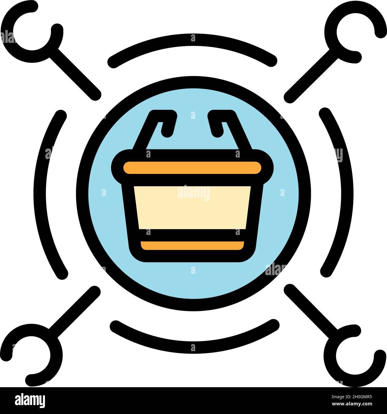 Sales advantages icon. Outline sales advantages vector icon color flat ...