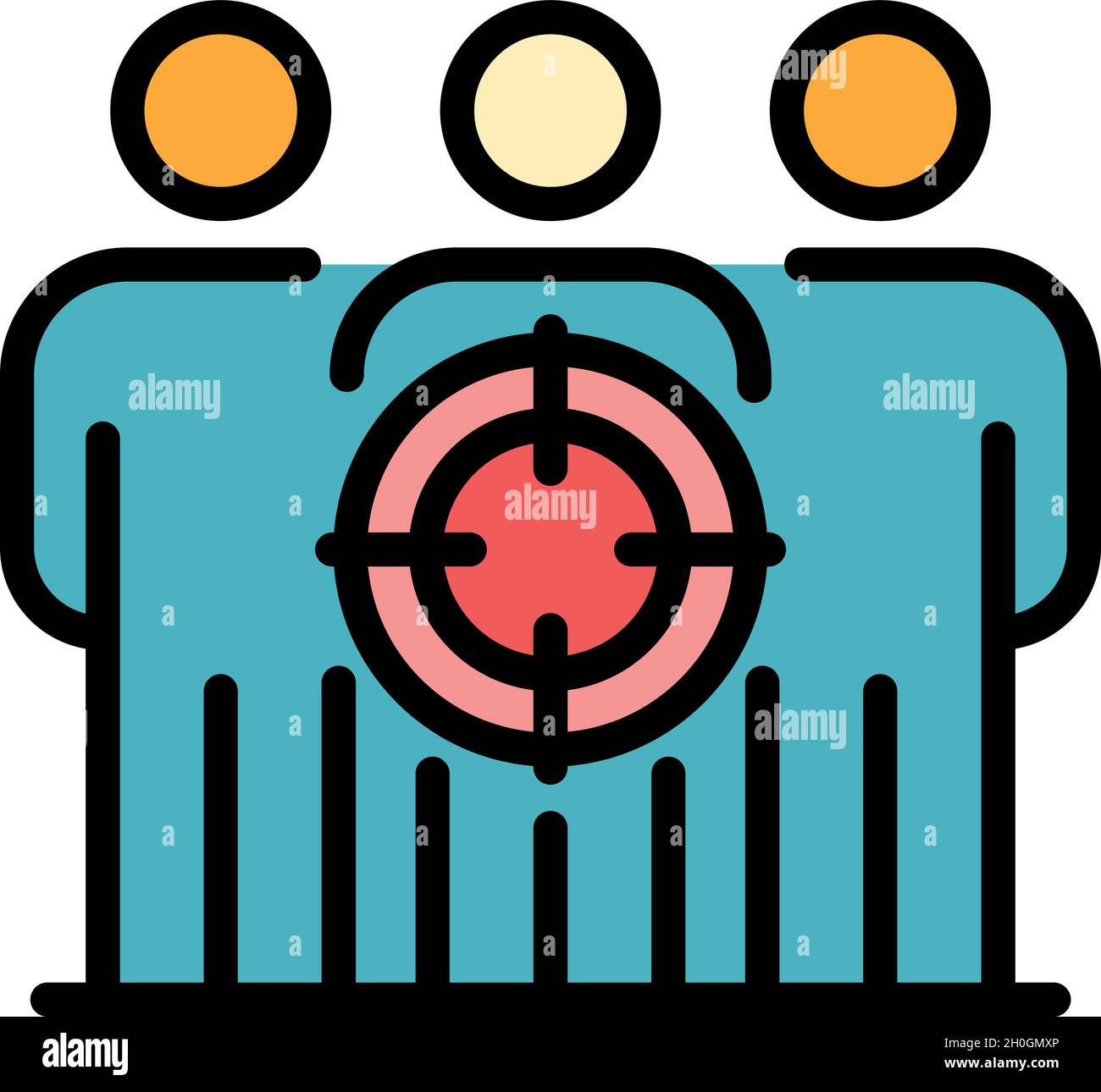 Target market people icon. Outline target market people vector icon ...