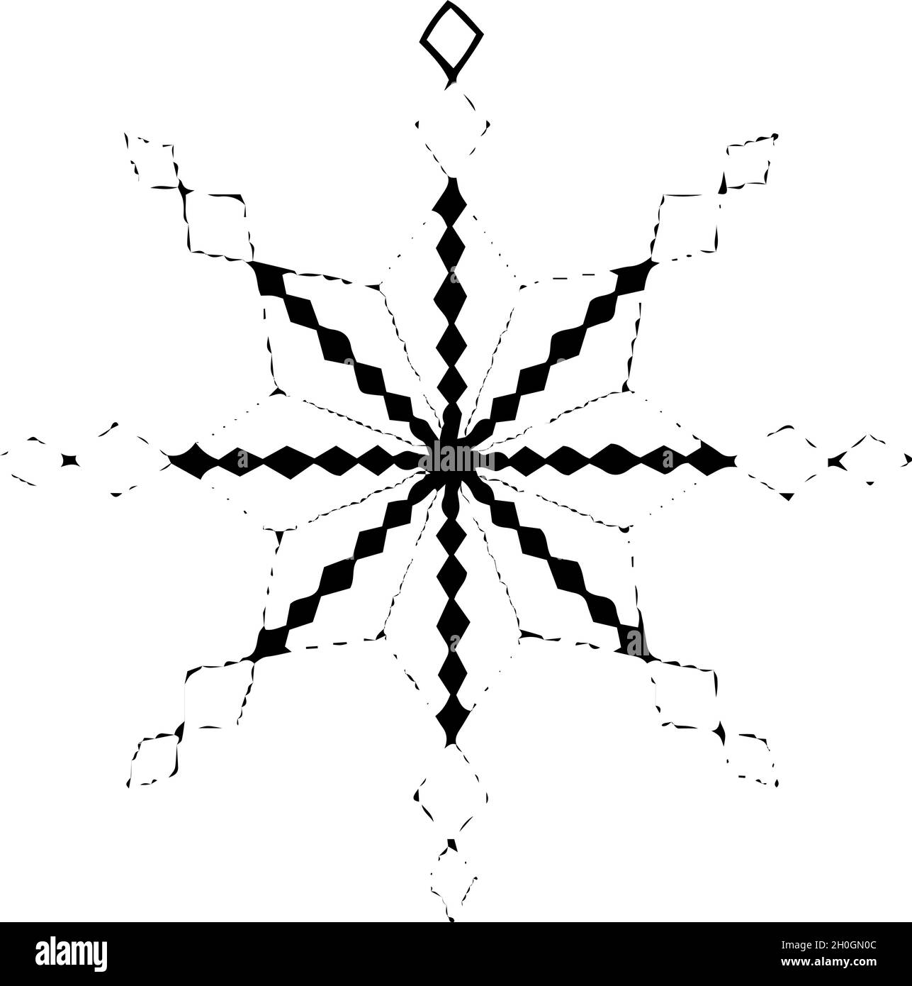 beautiful hand-drawn fantasy snowflake. clip art vector element Stock ...