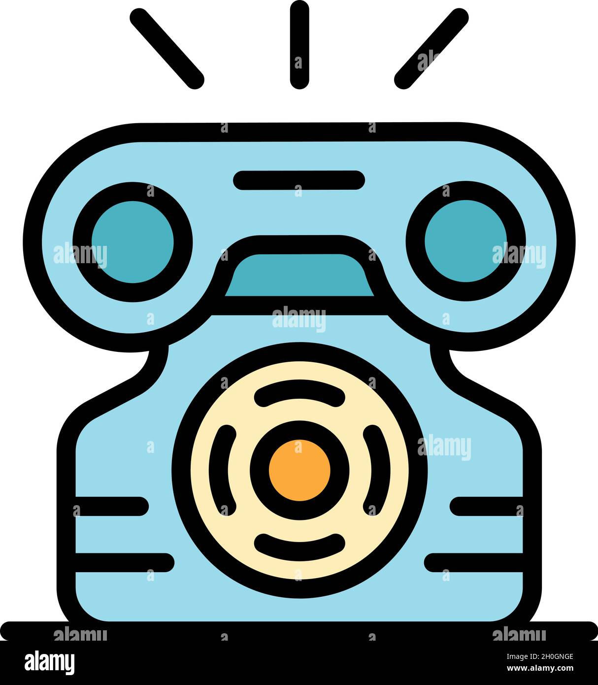 Ringing Telephone Icon Outline Ringing Telephone Vector Icon Color