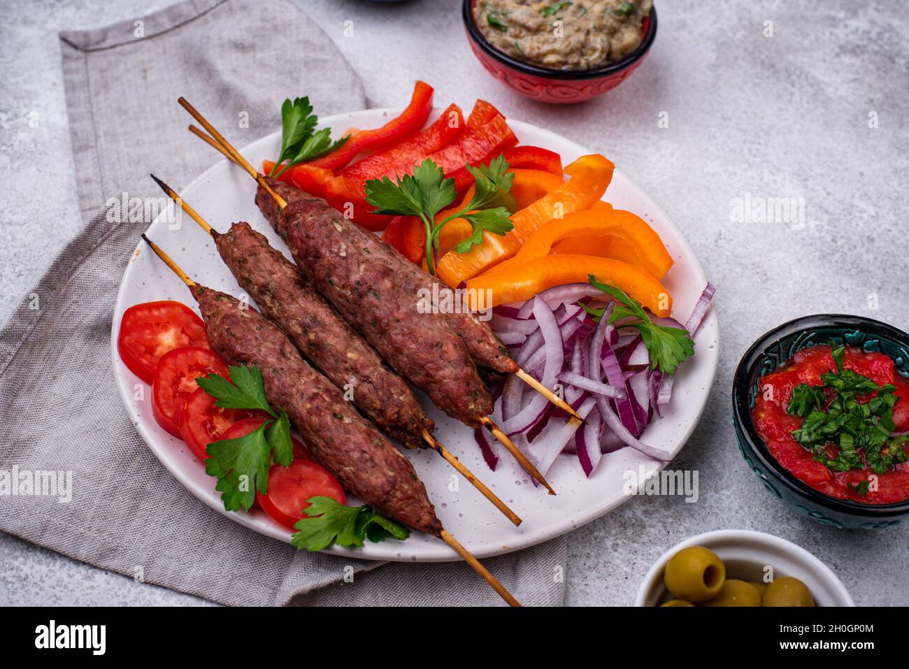 Traditional georgian dish kebab hi-res stock photography and images - Alamy