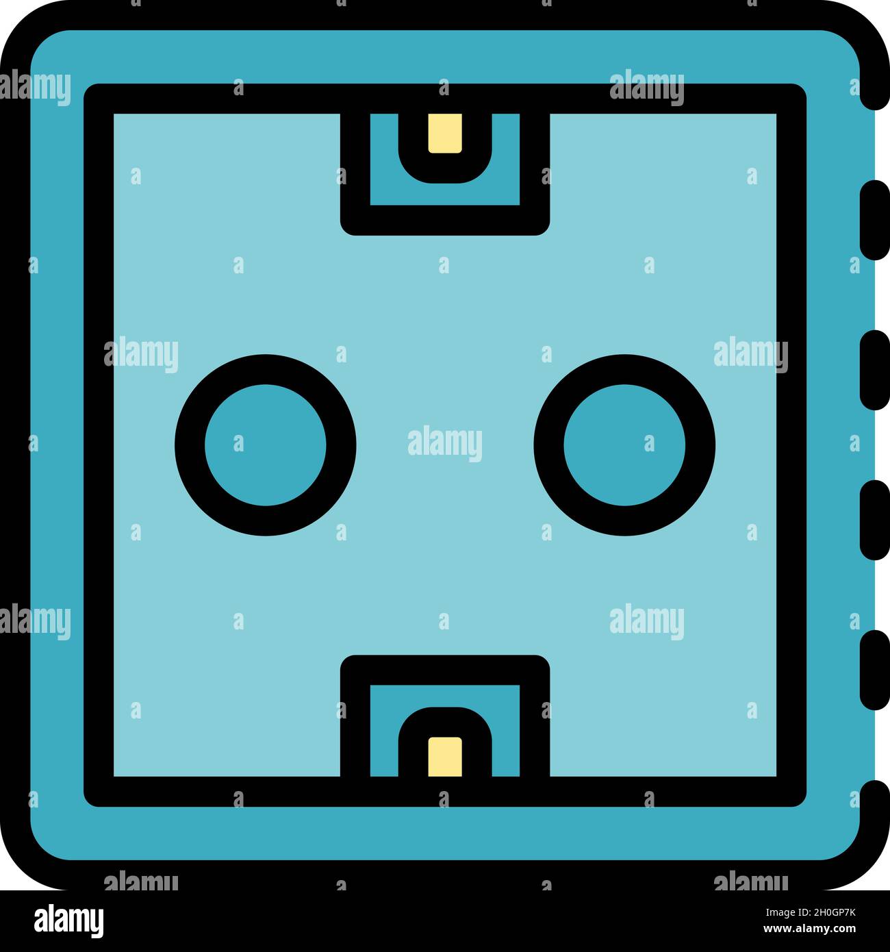 Power socket icon. Outline power socket vector icon color flat isolated ...