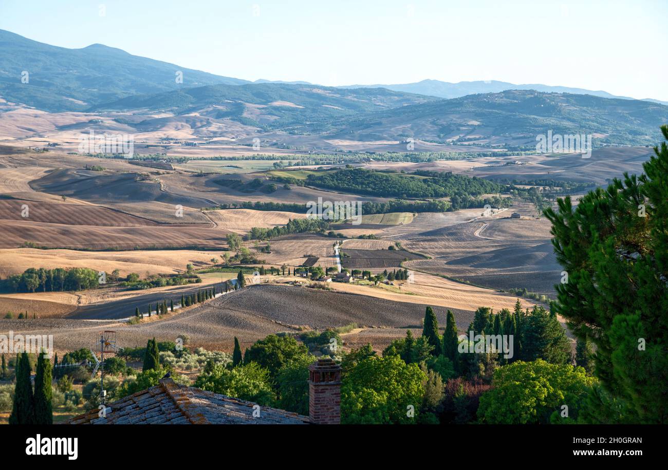 Tuscany, Italy. August 2020. Amazing landscape of the Tuscan ...