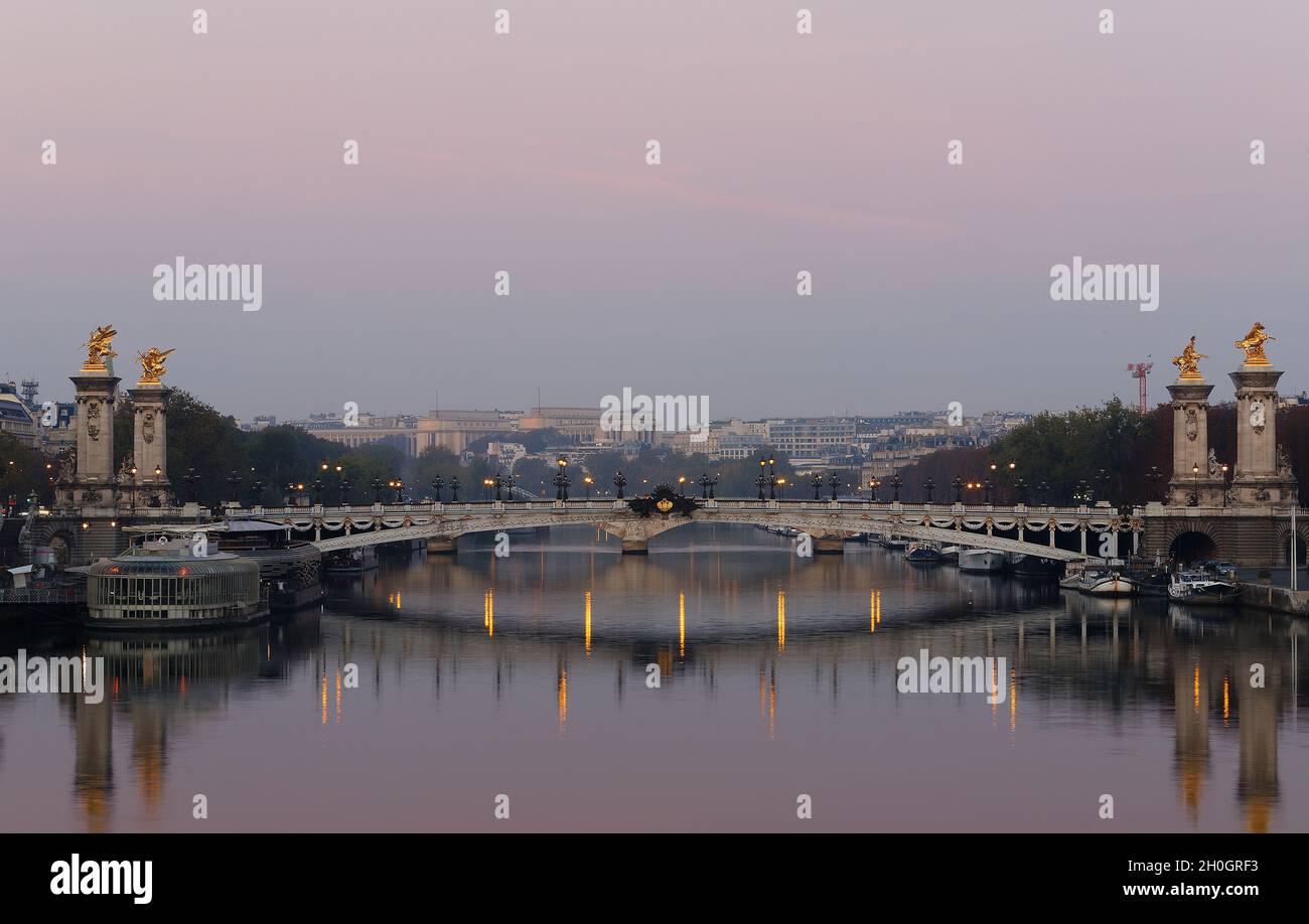 The view of Bridge Alexandre III bridge, Paris. France Stock Photo - Alamy