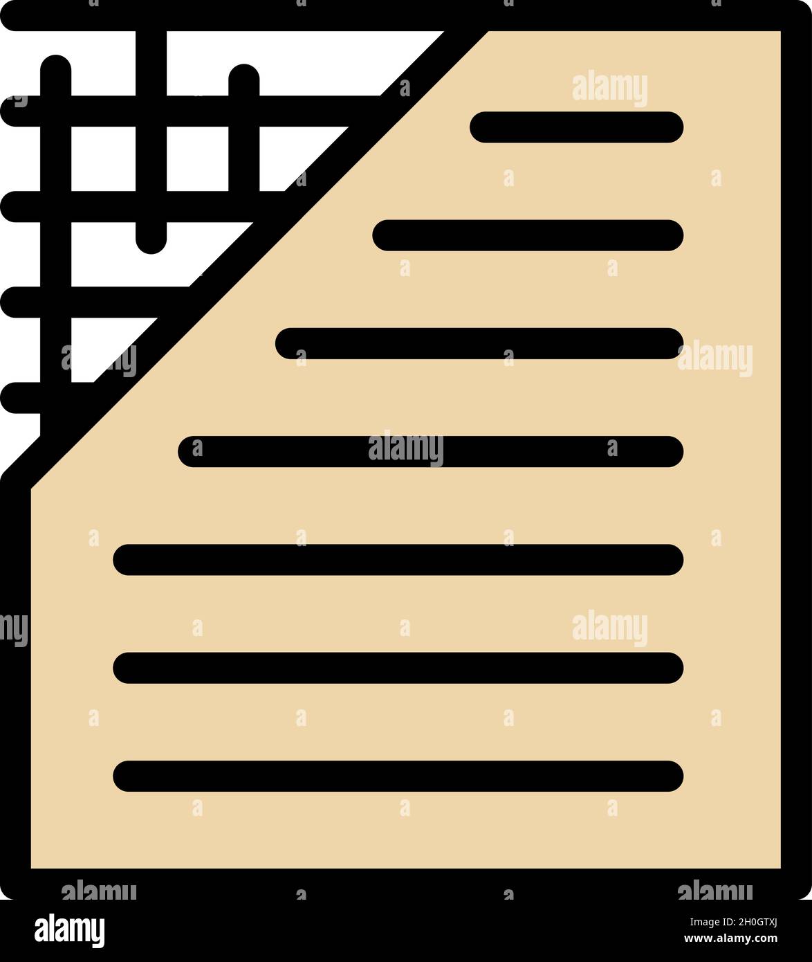 Insulation floor icon. Outline insulation floor vector icon color flat ...