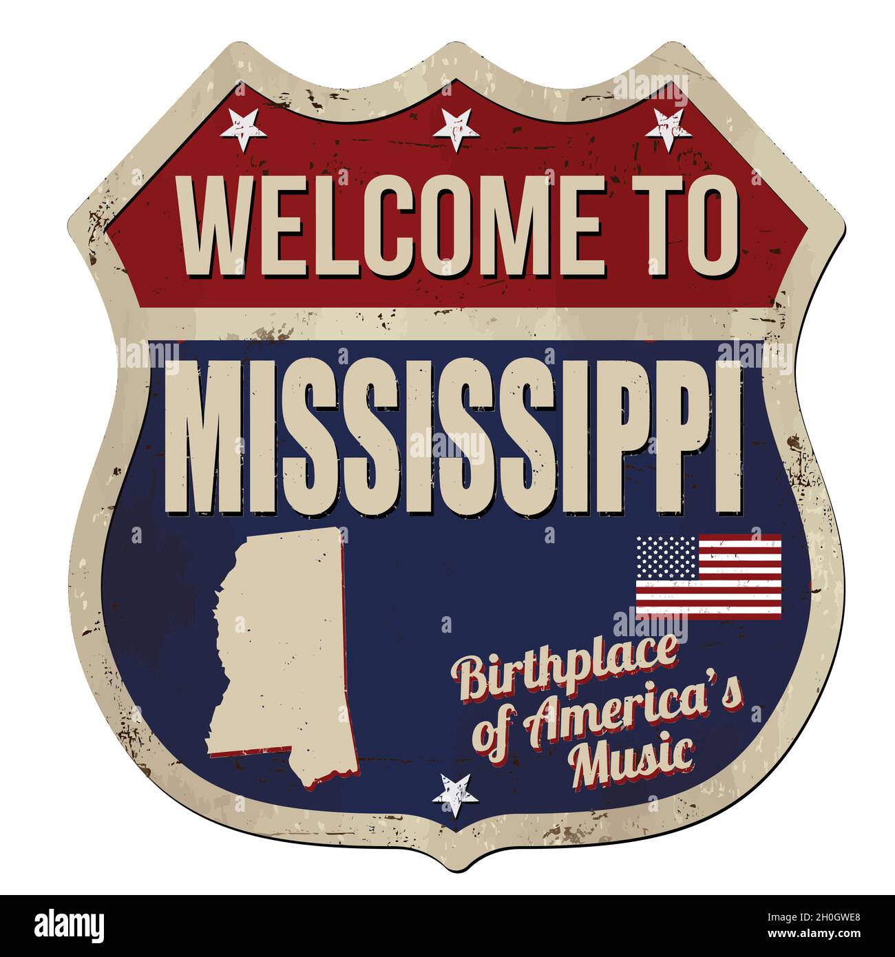 Mississippi antique map Stock Vector Images - Alamy