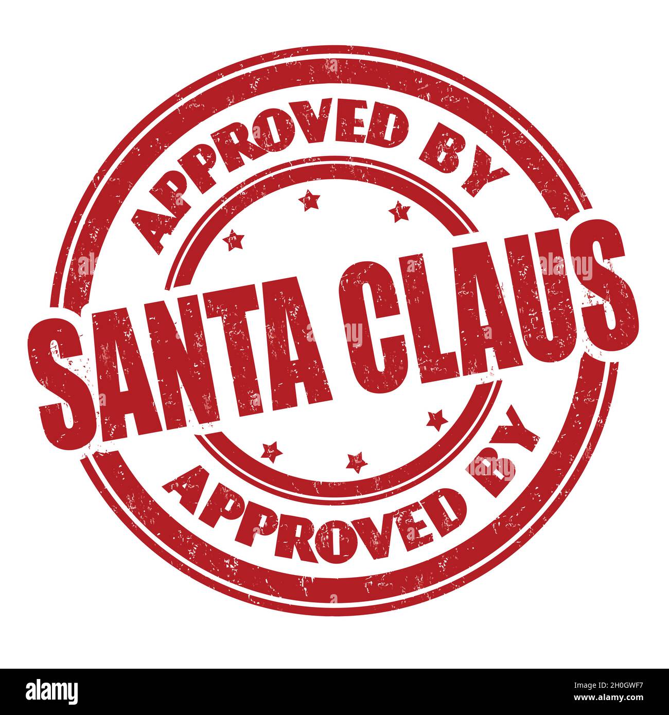Approved by Santa Claus grunge rubber stamp on white background, vector ...